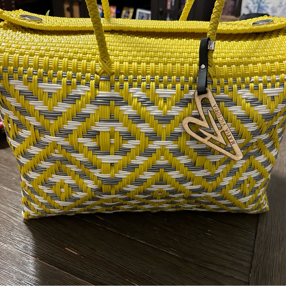Very Uniquely Colored Woven Maria Victoria Tote With … - Gem
